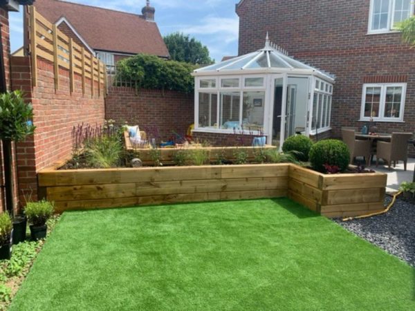 Transforming an irregular shaped garden into a modern space for family ...