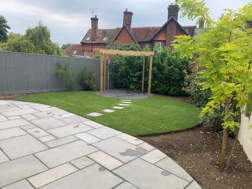 A Shout Out for Sandstone Paving in a Garden in Compton - ALDA Landscapes